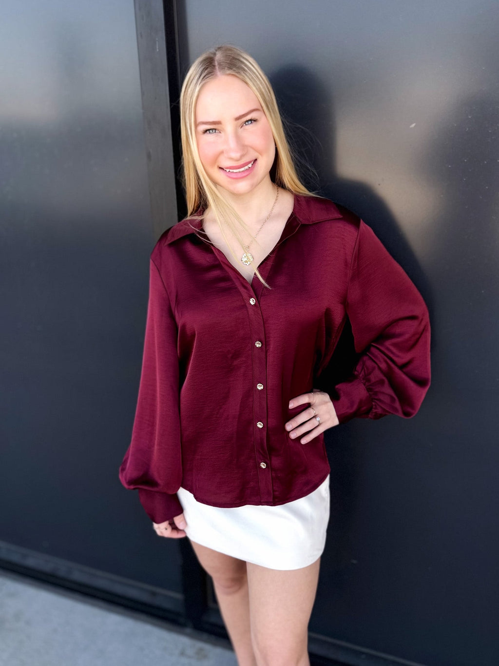Glam Button down top – Bead Bloom