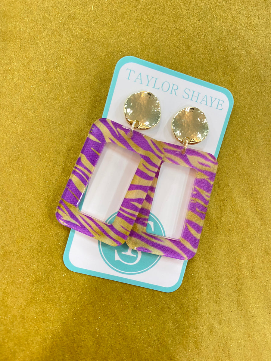 Taylor Shaye tiger stripe rectangle drop – Bead Bloom